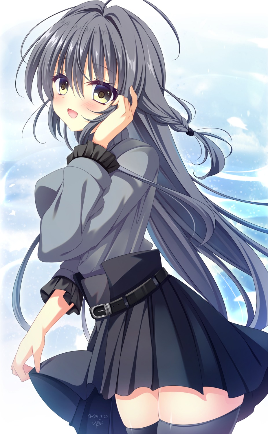 circus kisaragi yuu da capo (series) da capo v tokisaka yukina skirt lift sweater thighhighs ...